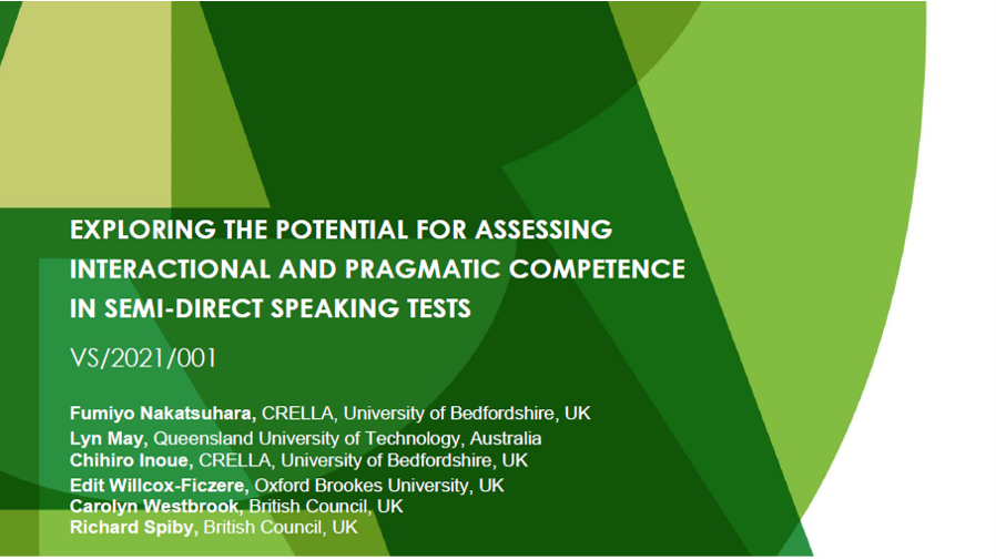 Aptis Test Insights: British Council Validation Series